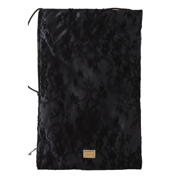 Dolce & Gabbana | Bags | Dolce Gabbana Black Satin Lace Drawstring ...